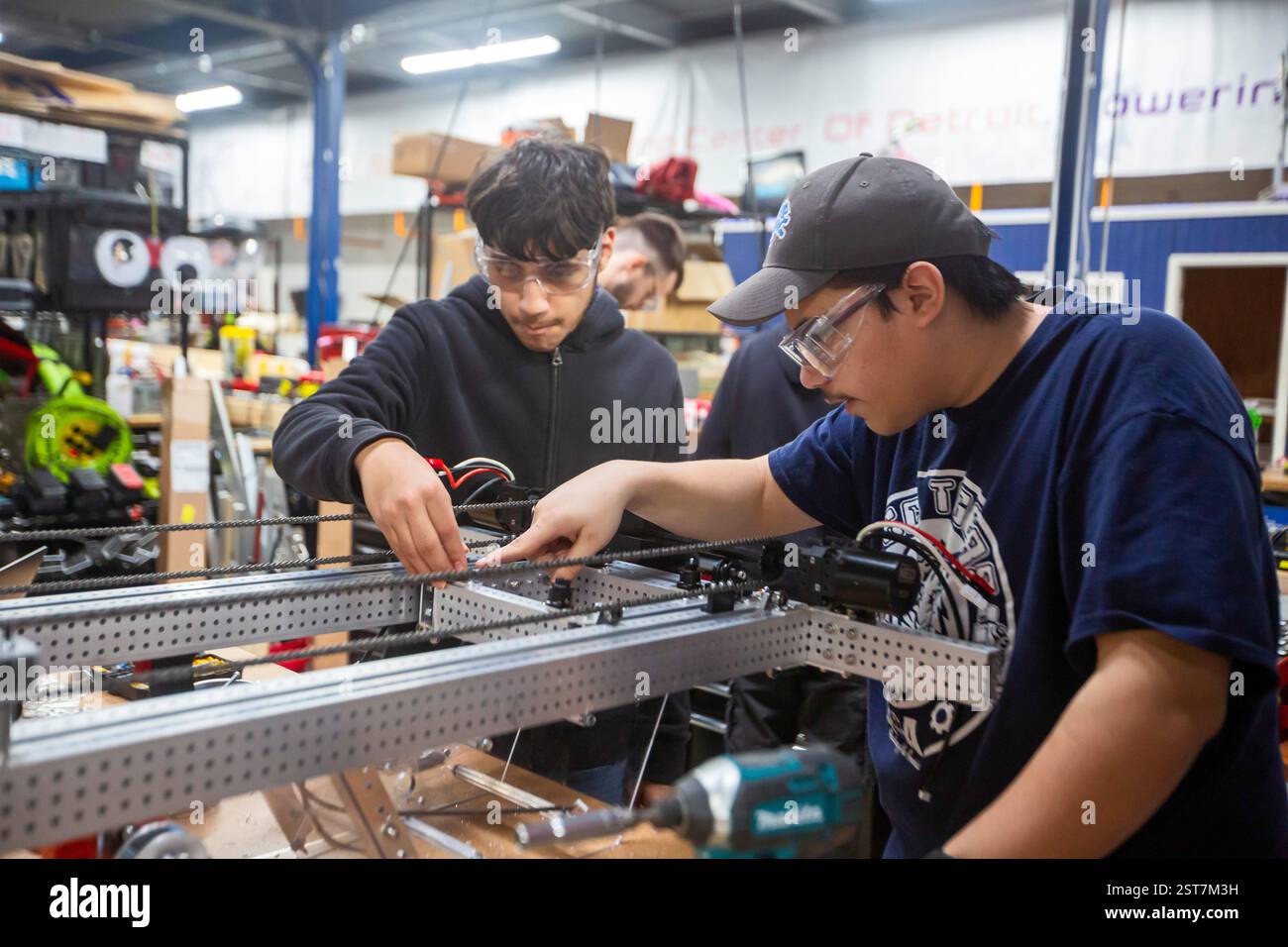 Detroit, Michigan - High school students build robots at the Detroit ...