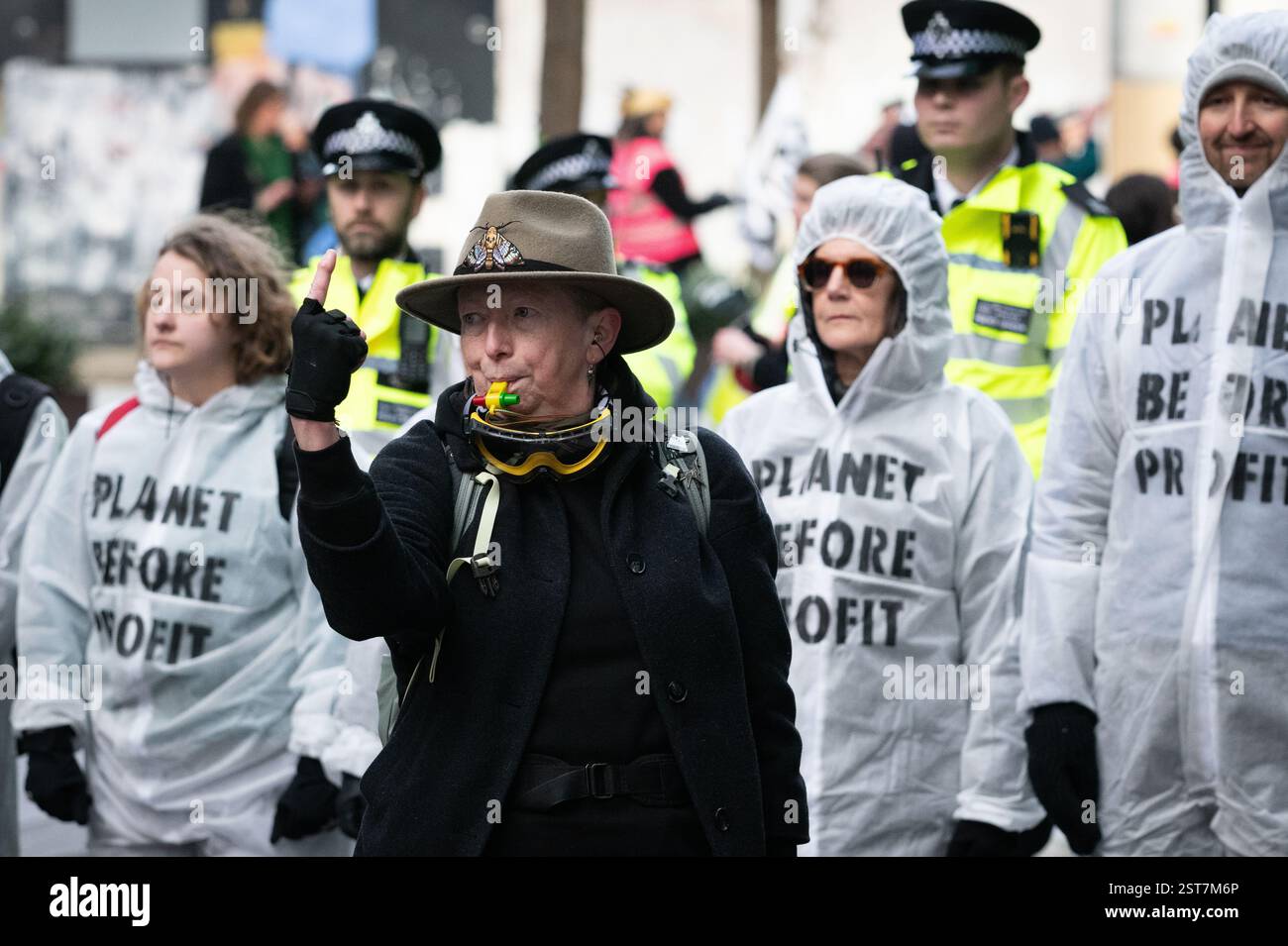 London, UK. 17 February, 2025. A band leader signals to drummers as ...