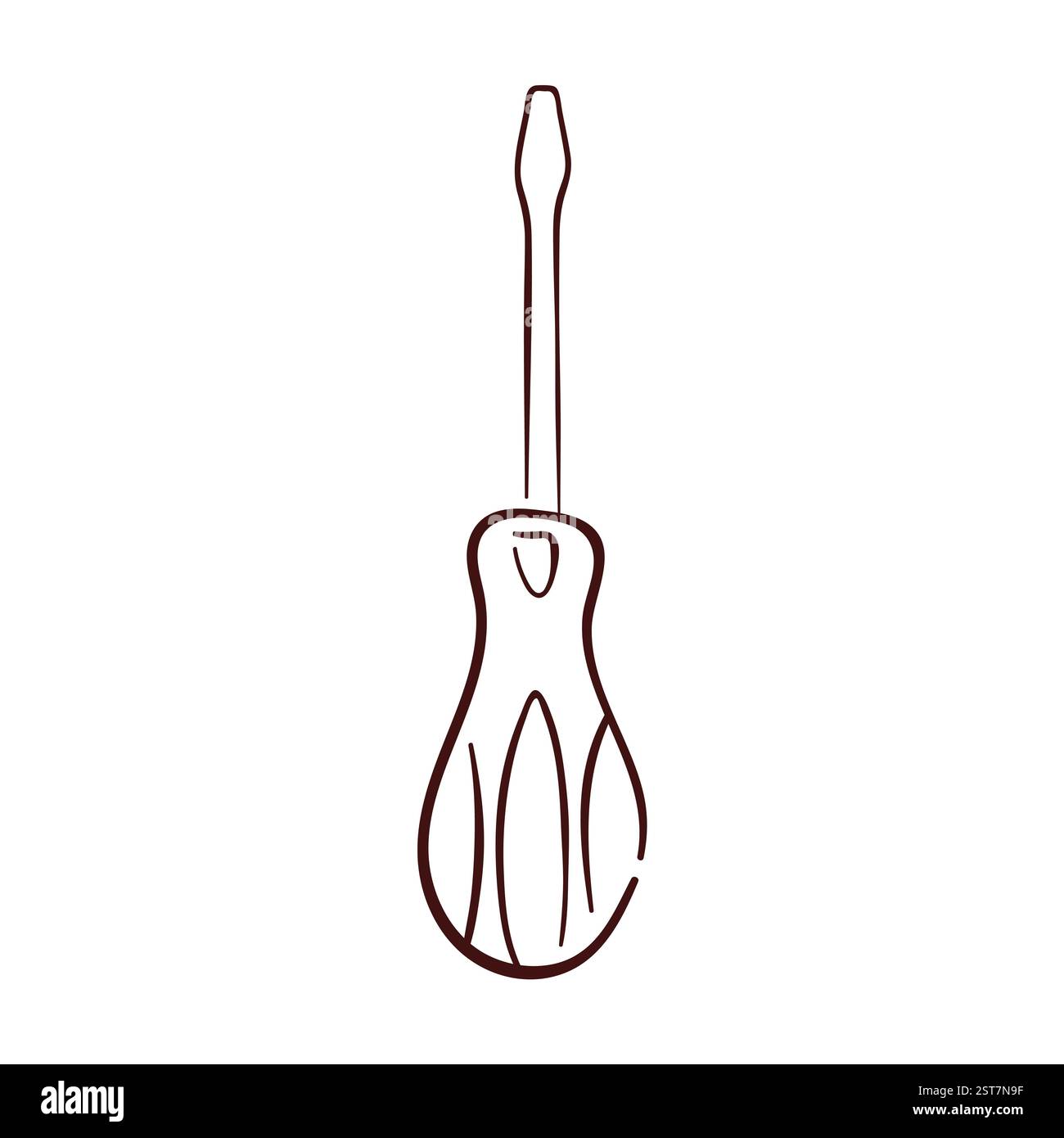 Screwdriver icon in doodle style. Hand drawn logo of repair tool for ...