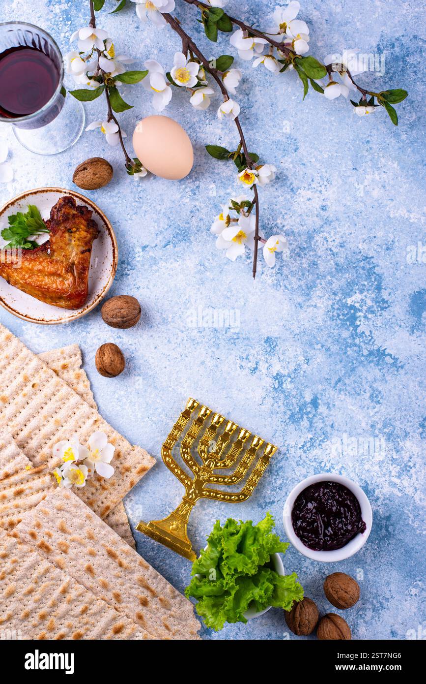 Traditional Passover Seder plate with symbolic foods. Symbolic of ...