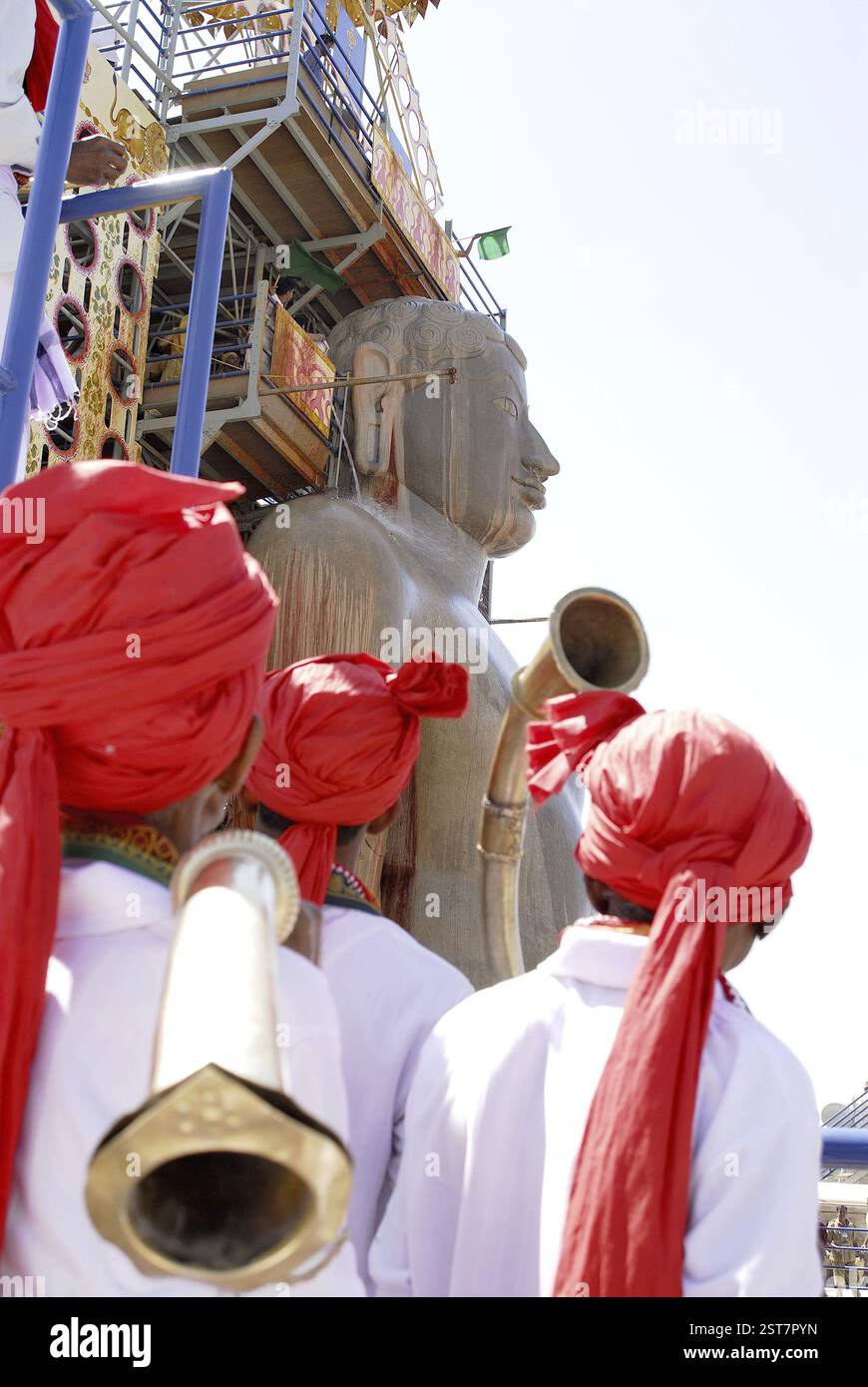 Jain devotees participating and Praying of 58.8 feet monolithic Statue ...