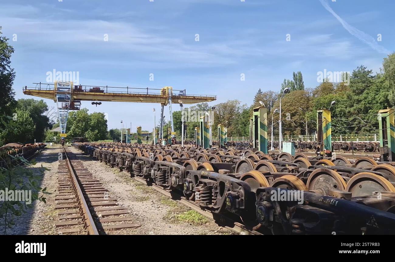 Wagon wheels transposition point of the Moldovan railways. The place of ...