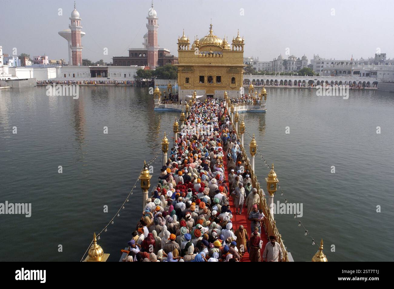 A long queue of devotees to worship their holy book Sri Guru Granth ...