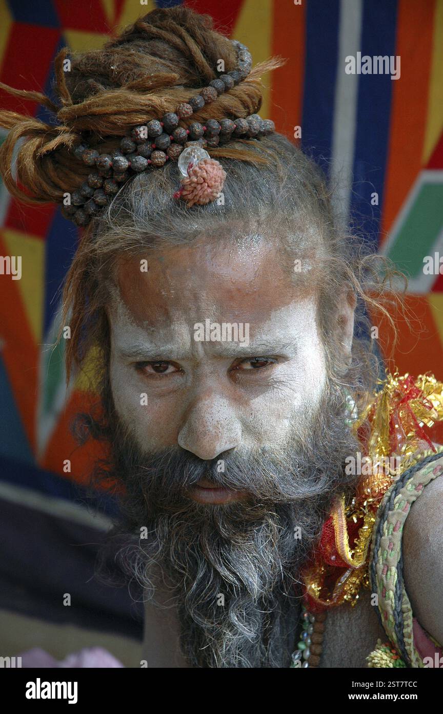 Indian priest sadhu long hair hi-res stock photography and images - Alamy