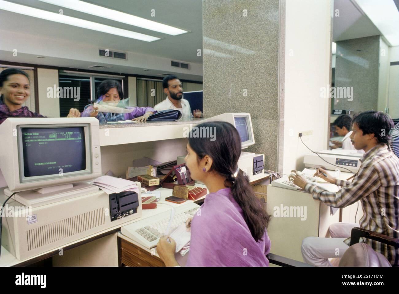 People working in bank India, Asia Stock Photo - Alamy