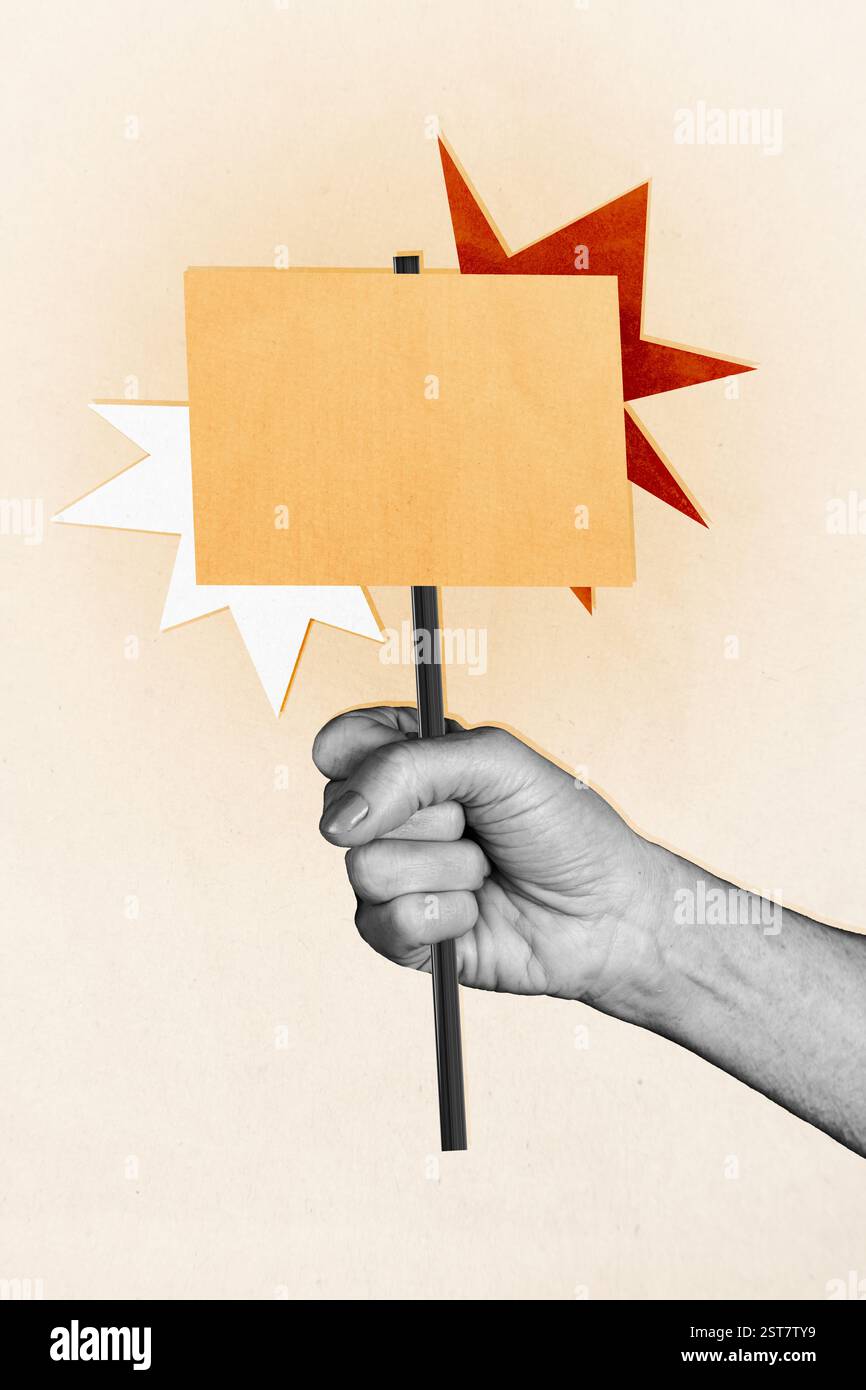 Trend template sketch design 3D photo collage of citizen demonstration ...