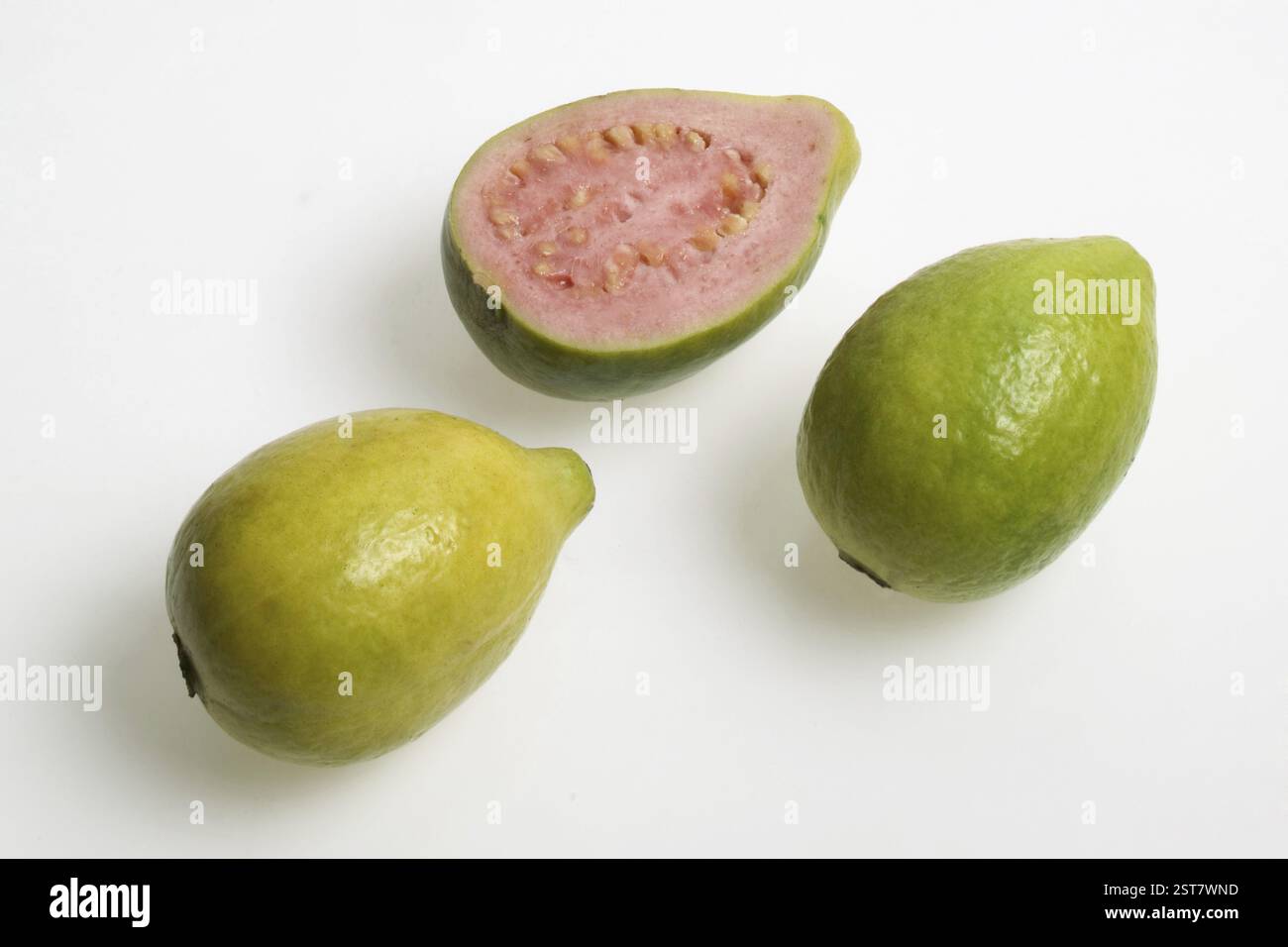 Fruits, Two full one cut Guava jamrukh amrud small tropical shrubby ...