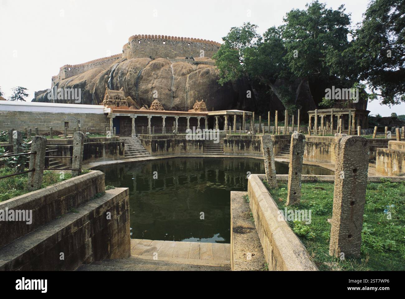 Tirumayam fort with tank, Tamil Nadu, India, Asia Stock Photo - Alamy