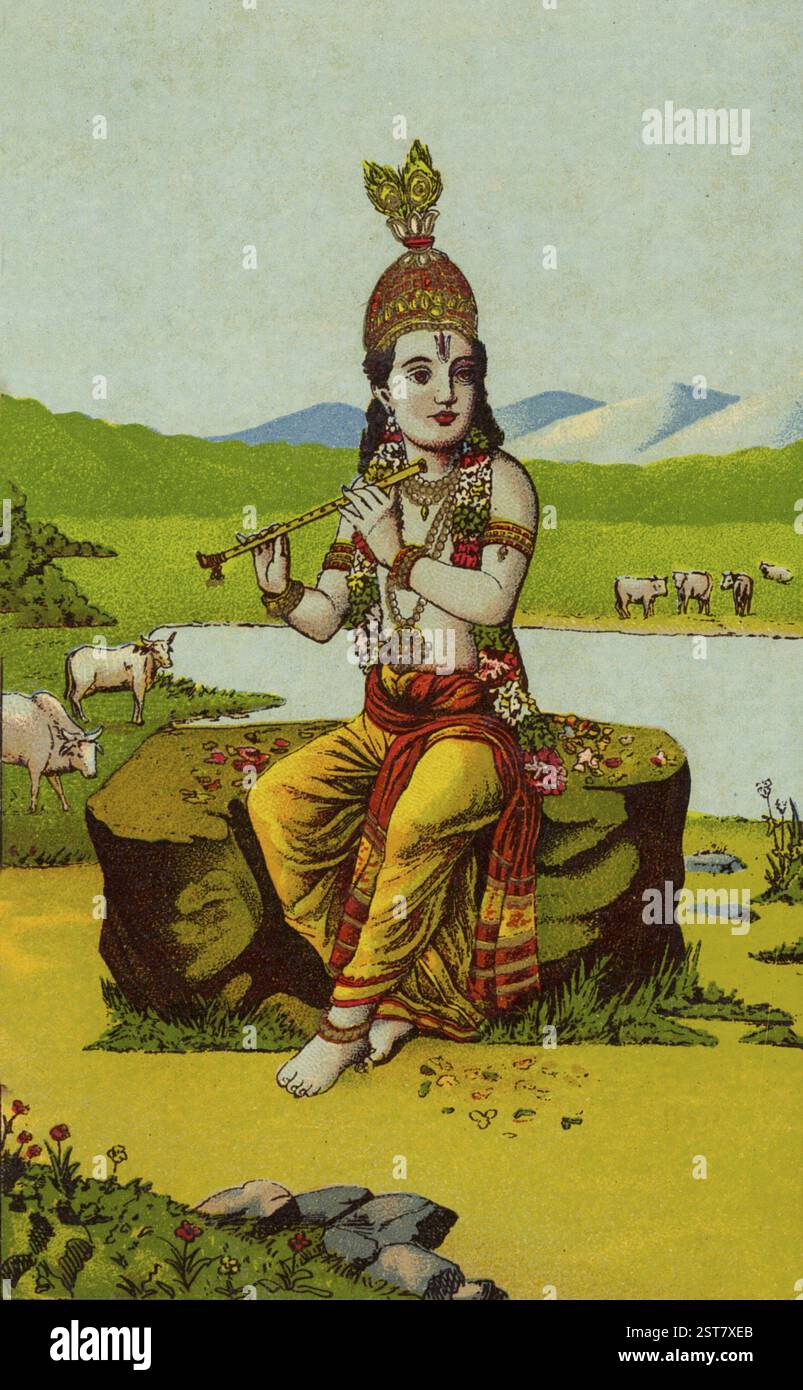 Lord krishna in the forest hi-res stock photography and images - Alamy