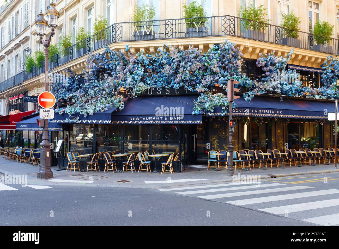 February 16, 2025. Restaurant bar Le Musset, located on Rue Saint-Honor ...