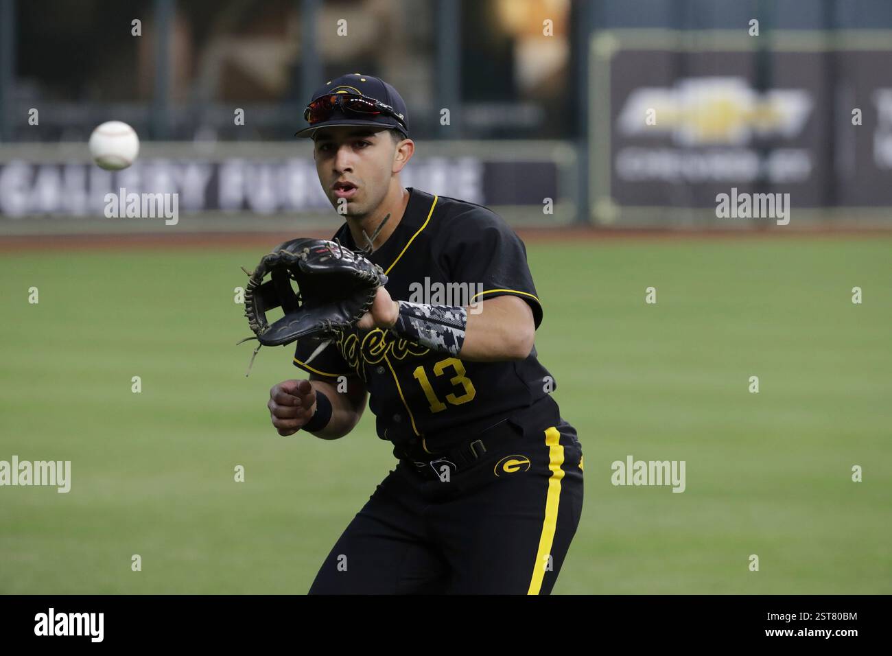 Grambling State infielder Israel Delgado during an NCAA baseball game ...