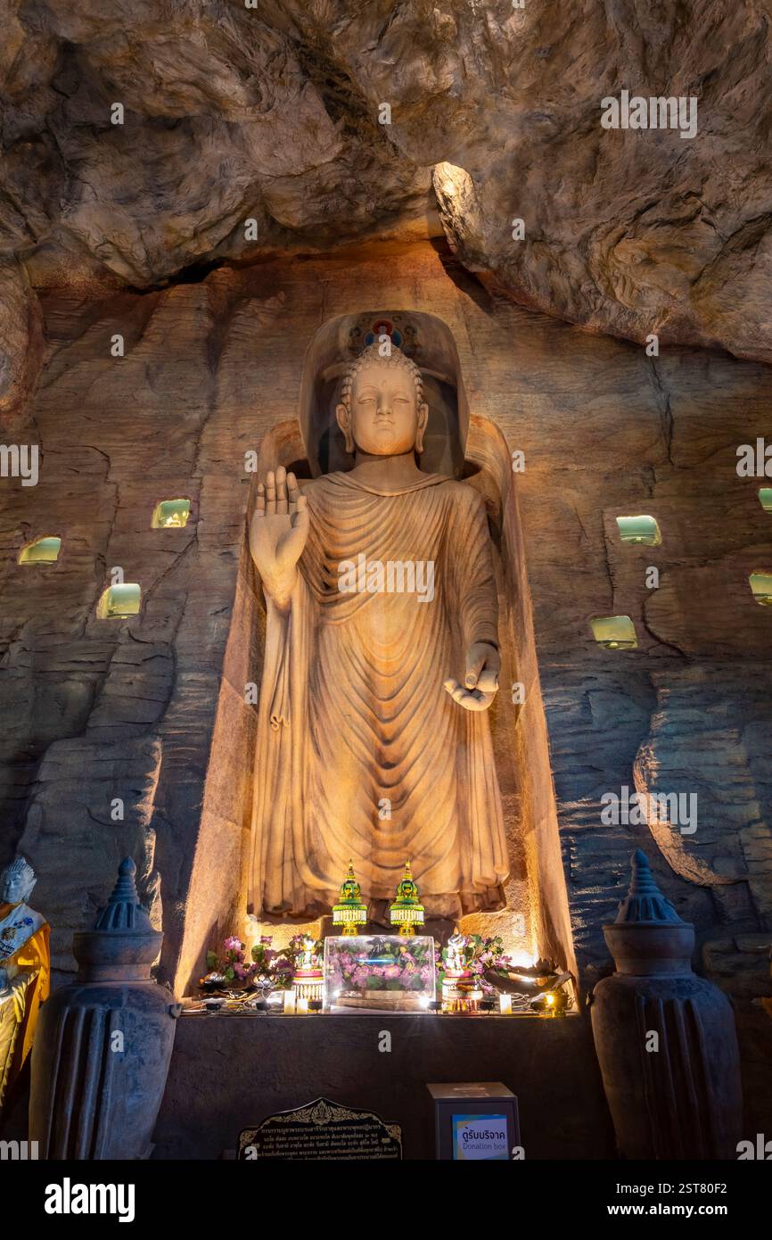 Replica Bamiyan Buddha image in specially built cave museum, Wat Saket ...