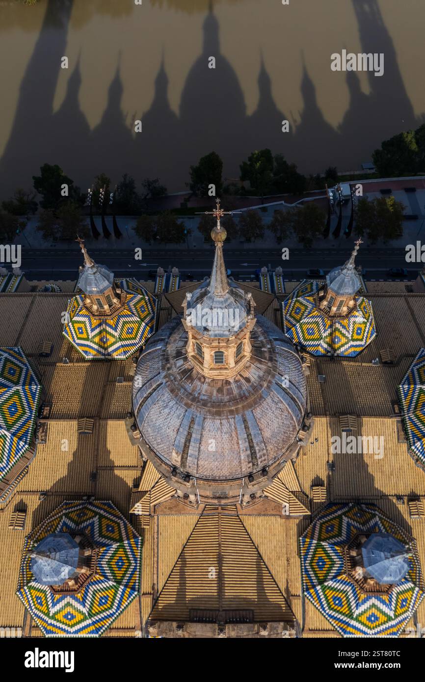 Aerial view of the Cathedral Basilica of Our Lady of the Pillar and its ...