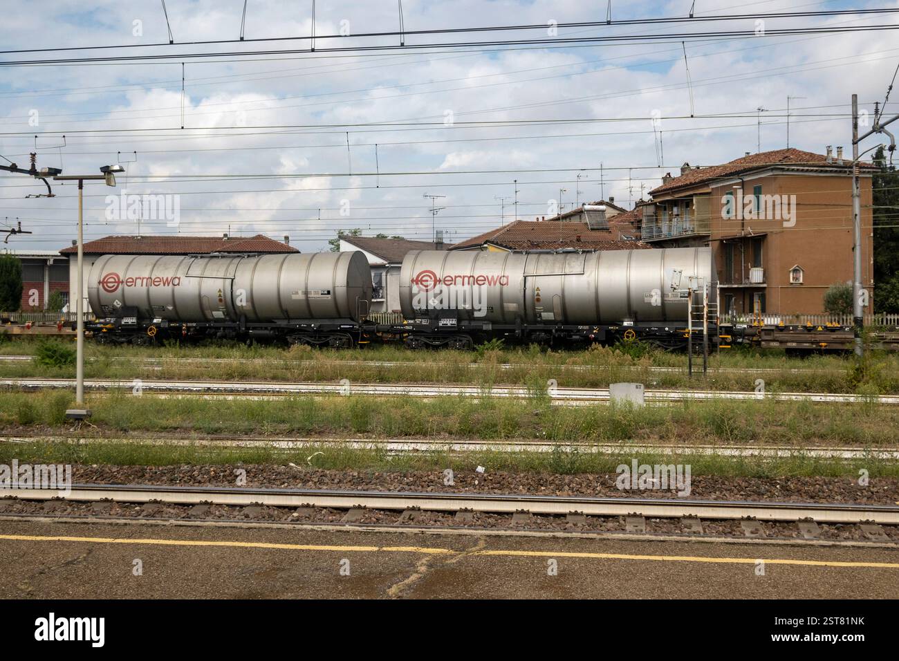 Freight train at Tortona, Italy Stock Photo - Alamy