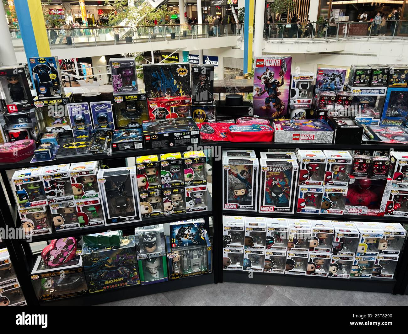 Lviv, Ukraine - February 16, 2025: Superhero merchandise and ...