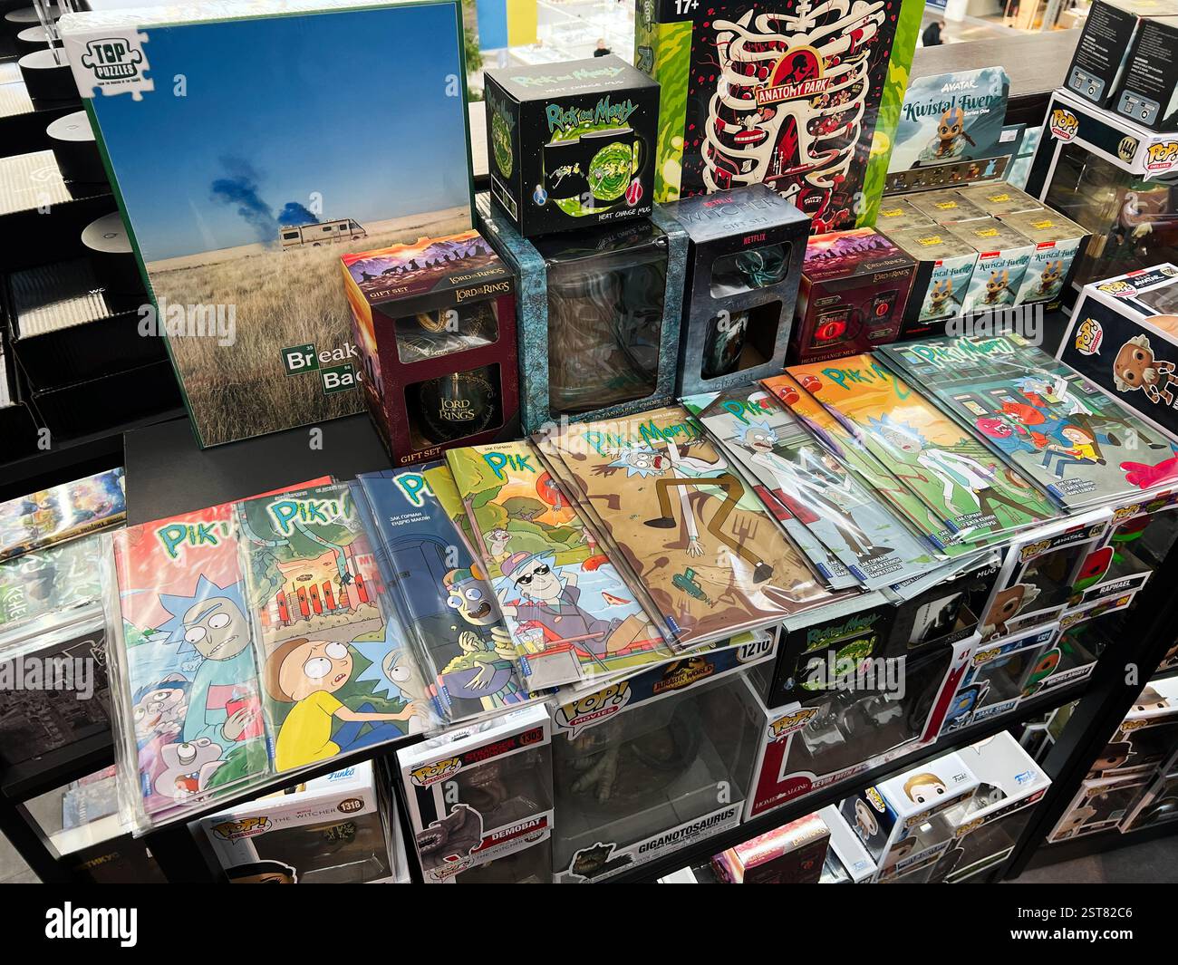 Lviv, Ukraine - February 16, 2025: Collectibles including toys, comics ...