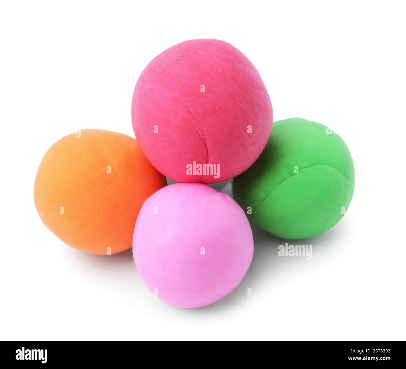 Different colorful play dough balls isolated on white Stock Photo - Alamy