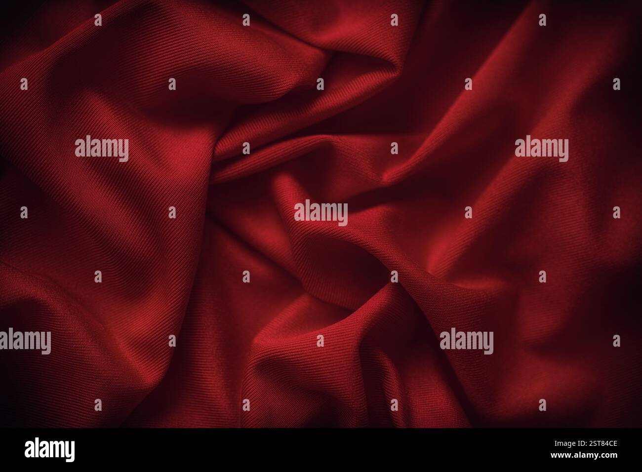 A dark red crumpled fabric texture background. Close up Stock Photo - Alamy