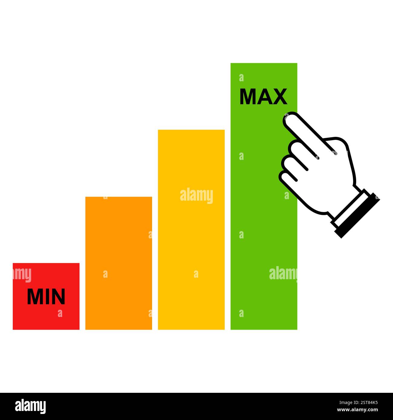 bar graph from minimum to maximum. sales increase infographic Stock ...
