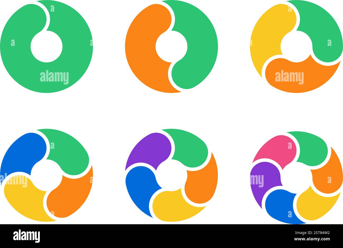 Pie chart by sections. Round infographic by steps and levels for ...