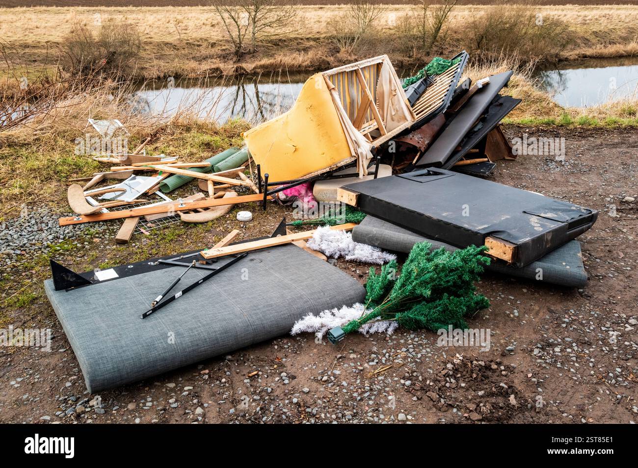 Fly tipping in South Lanarkshire, Scotland Stock Photo - Alamy