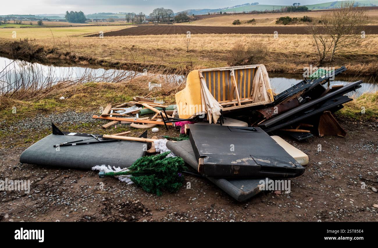 Fly tipping in South Lanarkshire, Scotland Stock Photo - Alamy