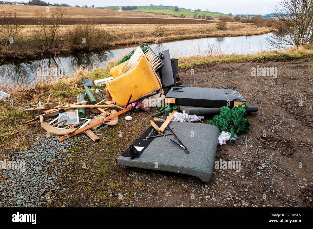 Fly tipping in South Lanarkshire, Scotland Stock Photo - Alamy