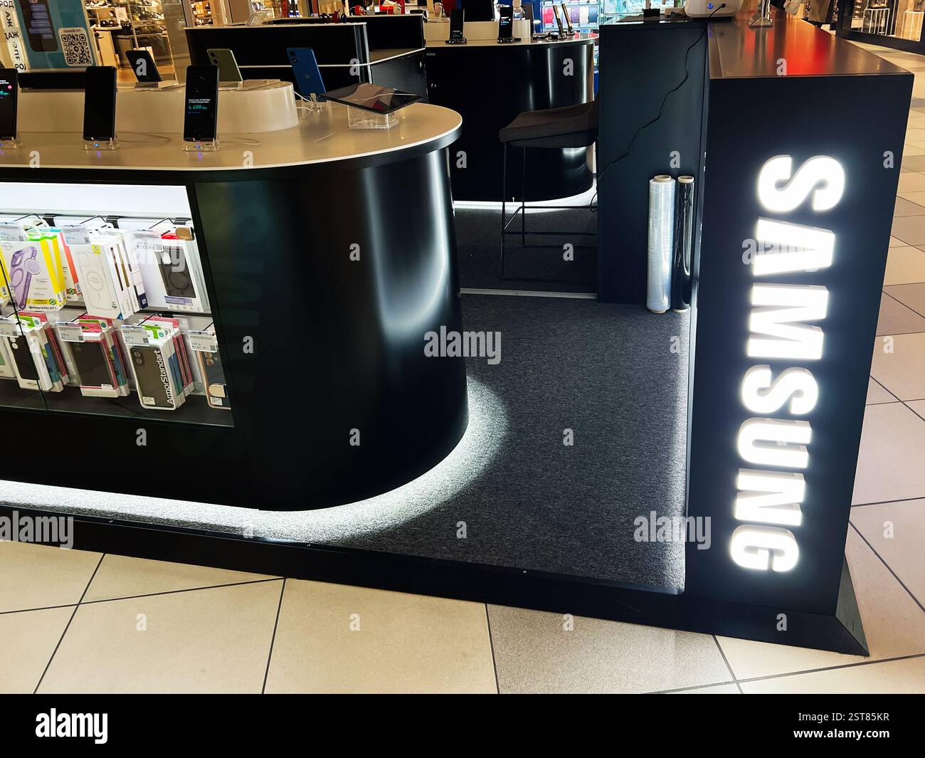 Lviv, Ukraine - February 16, 2025: Samsung store interior with ...