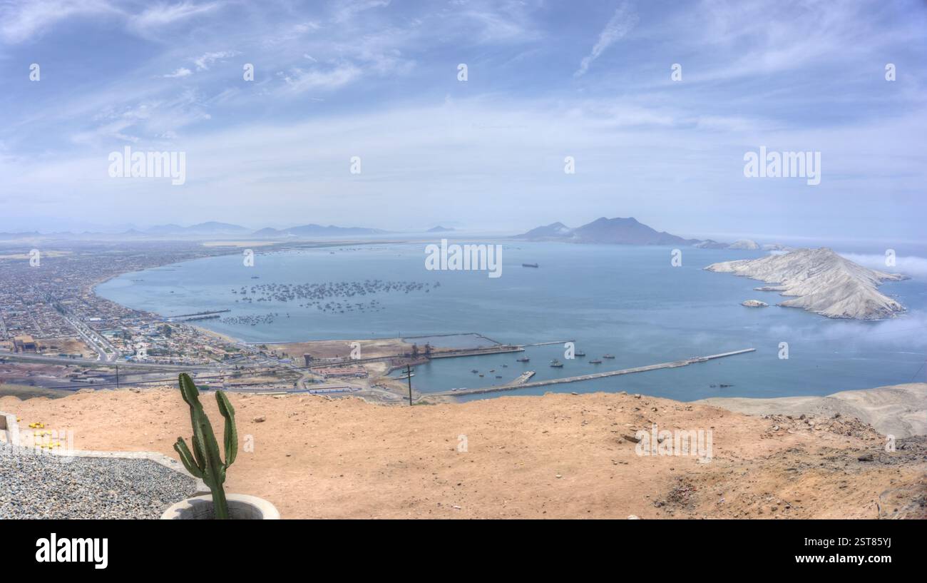 Chimbote, Peru - January 4, 2023: Panoramic view of the city, bay and ...