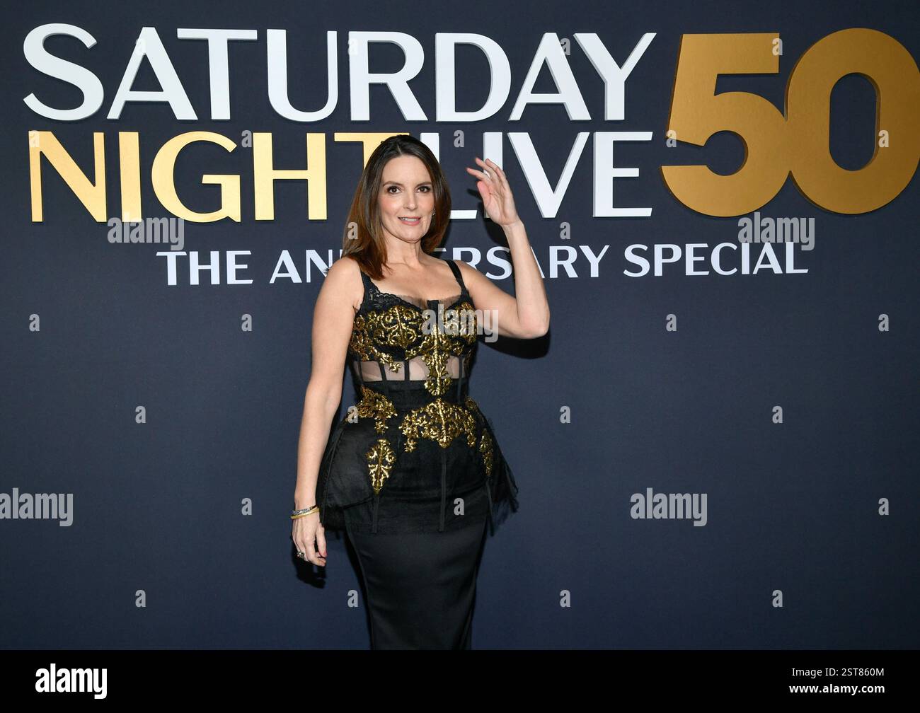 Tina Fey attends the SNL50: The Anniversary Special at Rockefeller Plaza on Sunday, Feb. 16 ...