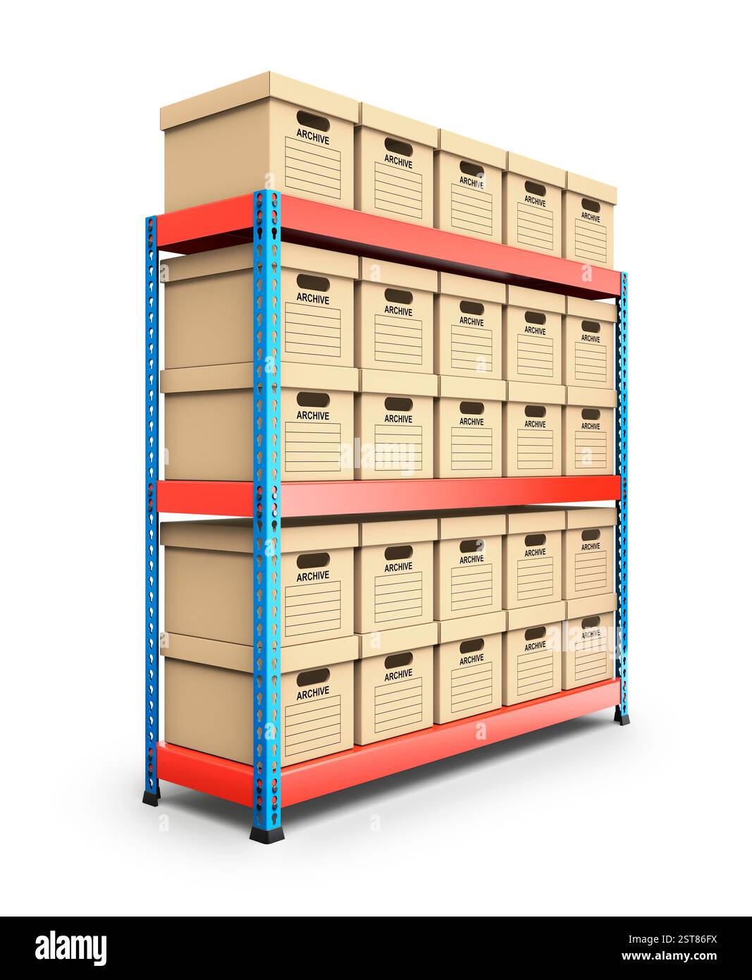 Stacked storage boxes - 3D illustration Stock Photo - Alamy