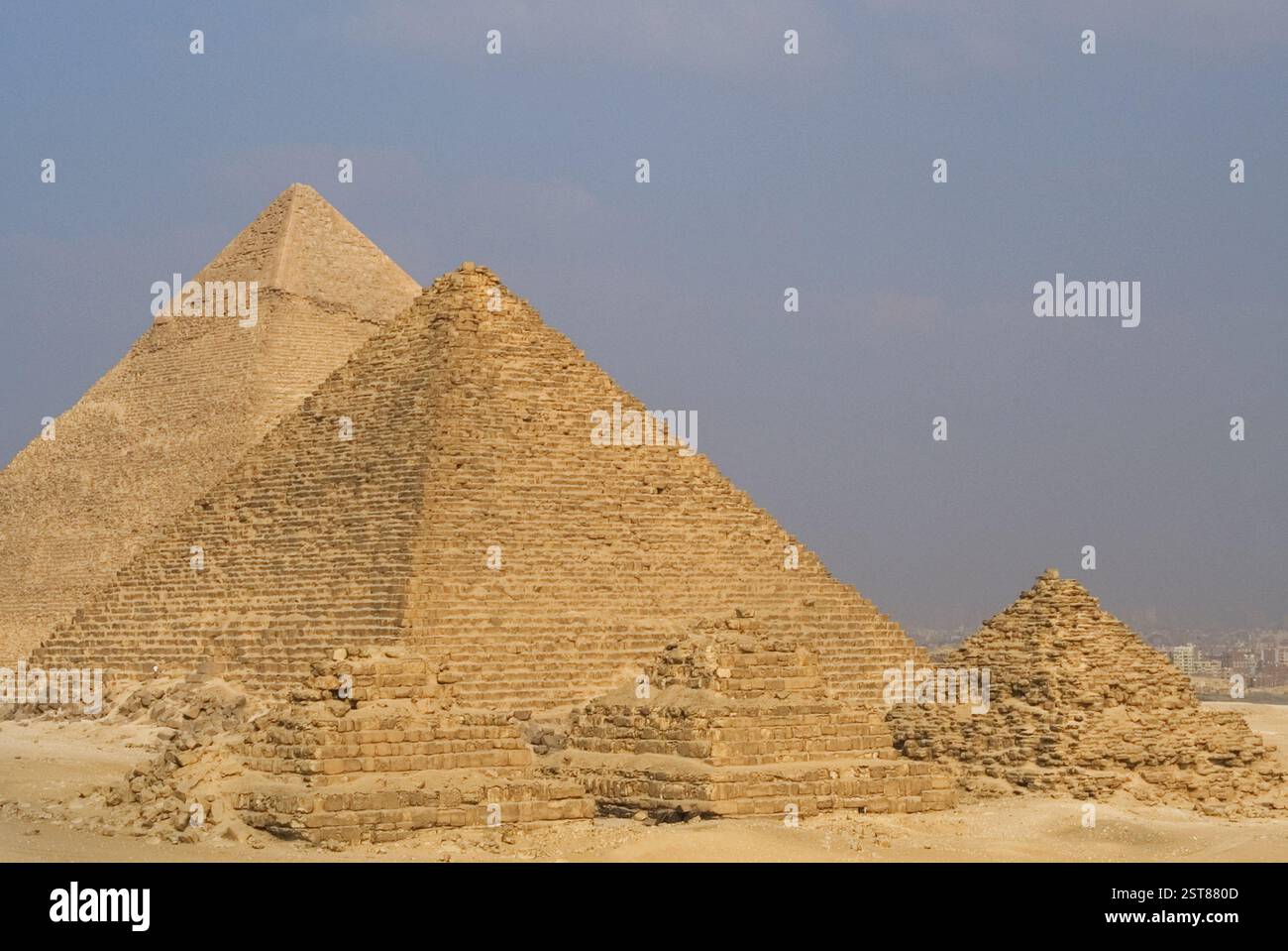 Pyramid of Menkaure. Behind it, the pyramid of Chephren. In the ...