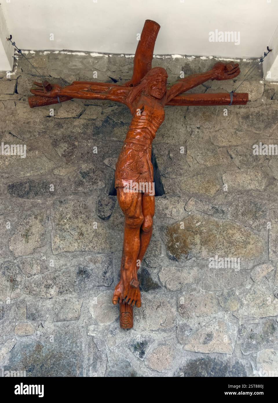 Chimbote, Peru - January 4, 2023: Large wooden Crucifix showing Christ ...