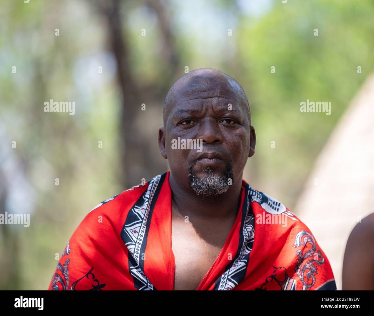 October 24, 2024. Eswatini, Swaziland. Swazi man in traditional attire ...