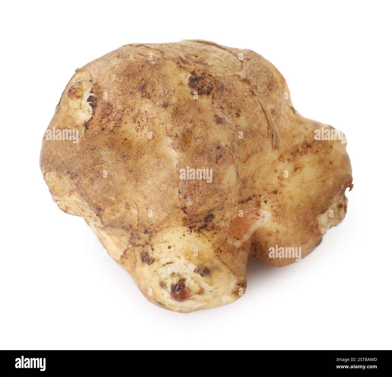 Fresh Jerusalem artichoke isolated on white. Root vegetable Stock Photo ...