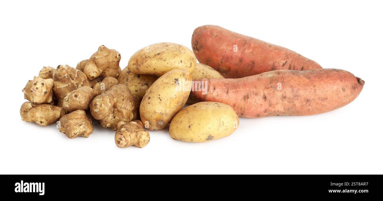 Many different root vegetables isolated on white Stock Photo - Alamy