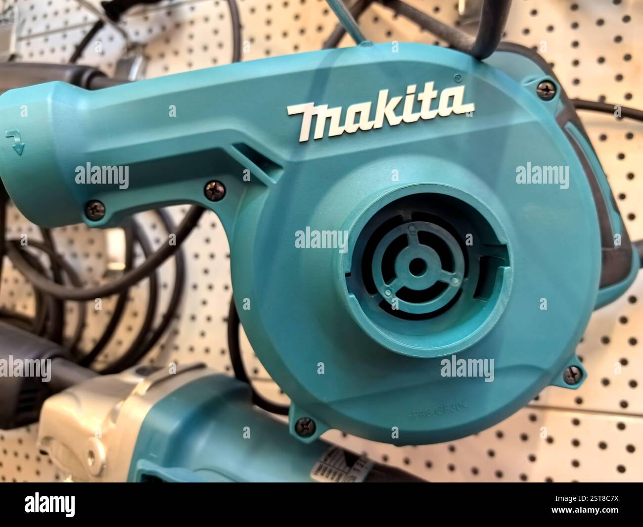Bobruisk, Belarus - 10 February 2025: There's a Makita electric blower ...