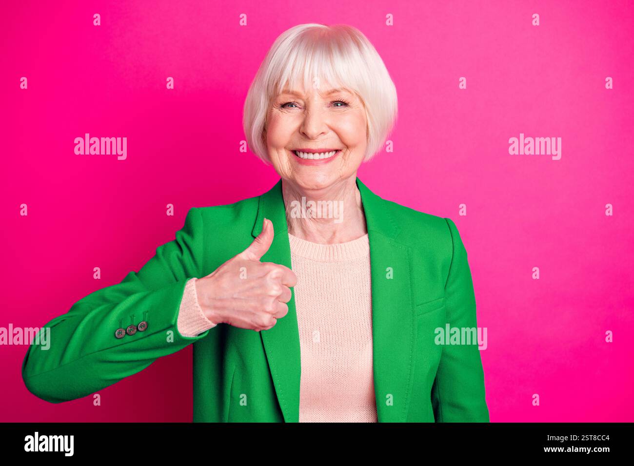 Woman wearing blue jacket showing hi-res stock photography and images ...