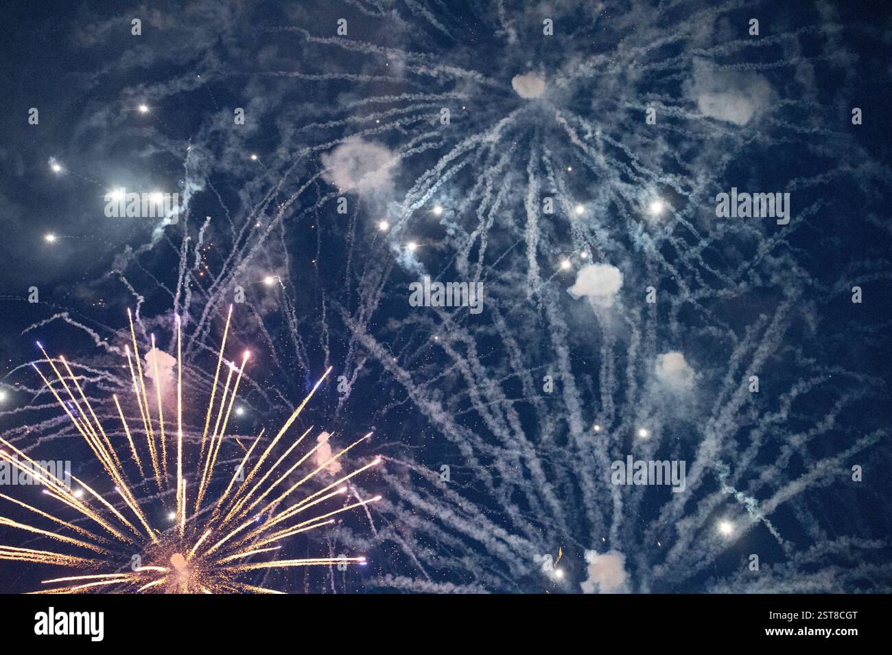 close-up firework in the night of the 4th of july Stock Photo - Alamy