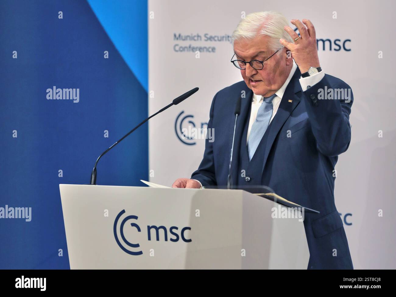 Bundespräsident Frank-Walter Steinmeier bei seiner Rede an der Münchner Sicherheitskonferenz MSC ...