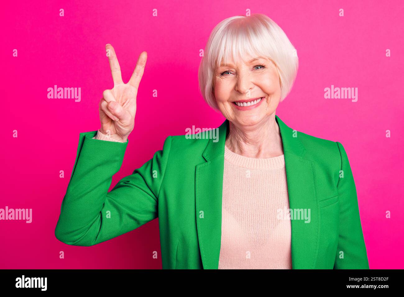 Woman wearing blue jacket showing hi-res stock photography and images ...