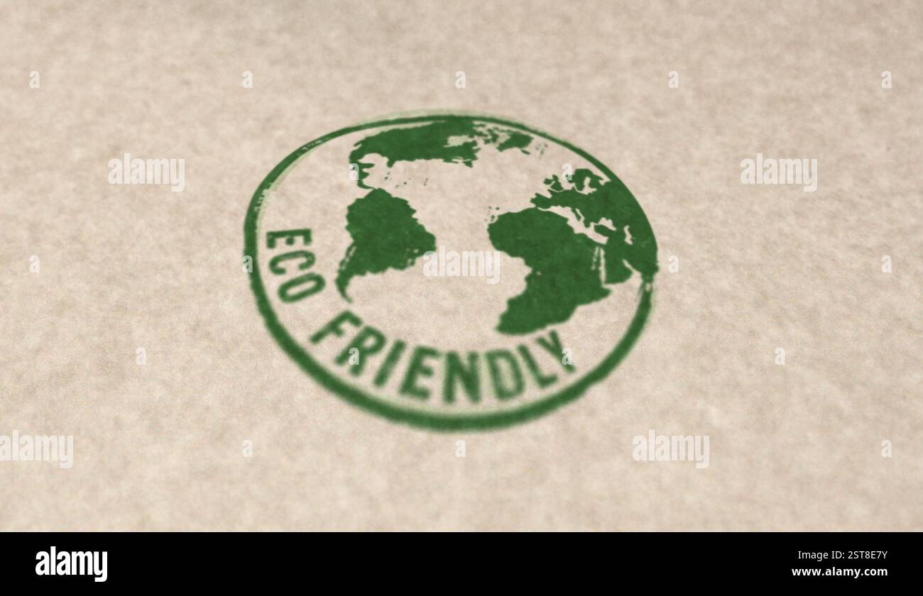 Eco friendly with globe symbol stamp icons in few color versions ...