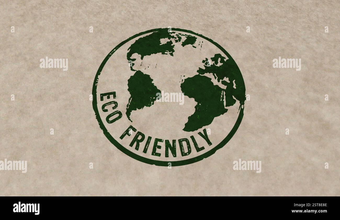 Eco friendly with globe symbol stamp icons in few color versions ...