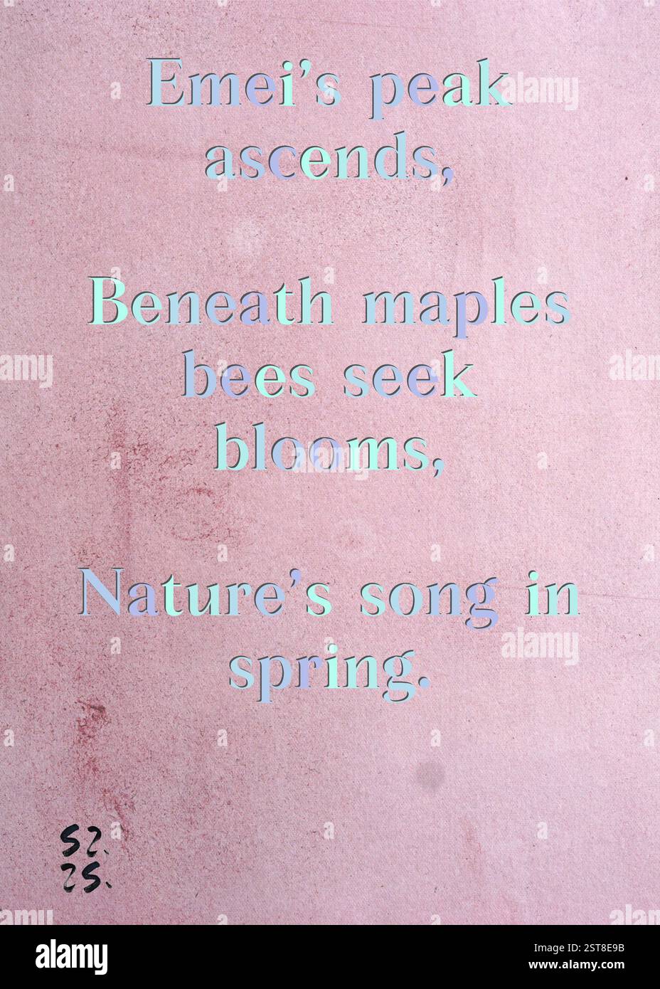 Emei's peak ascends, Beneath maples bees seek blooms, Nature's song in ...