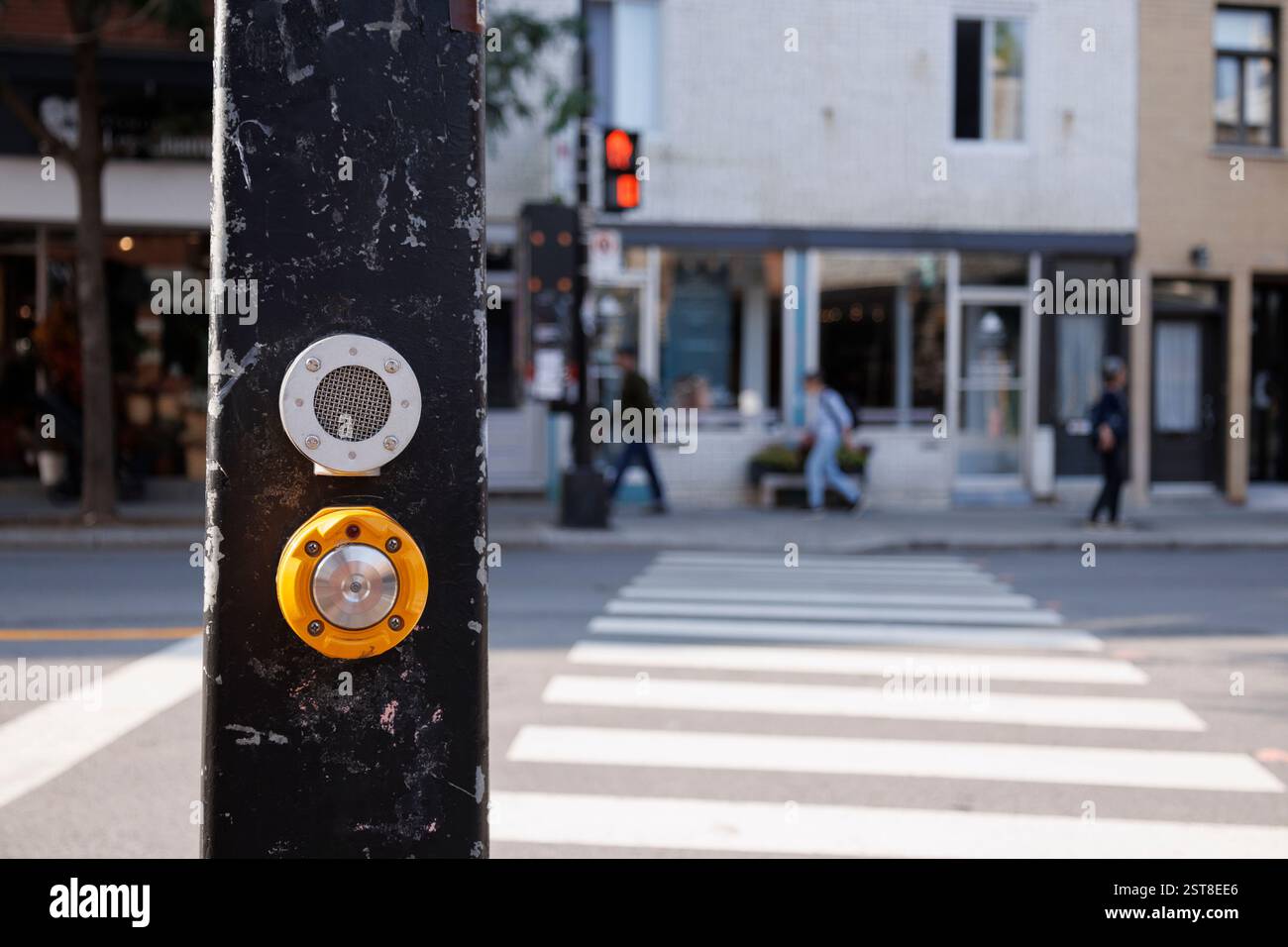 Push-button audio assistance system for visually impaired pedestrians ...