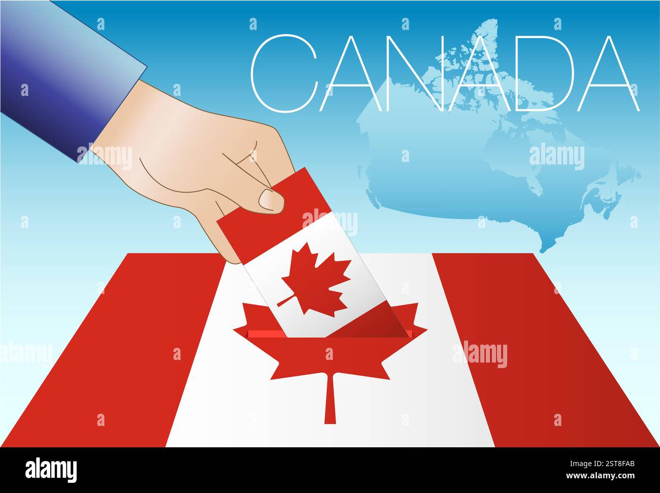 Canadian elections, Canada, north america, ballot box with hand and ...