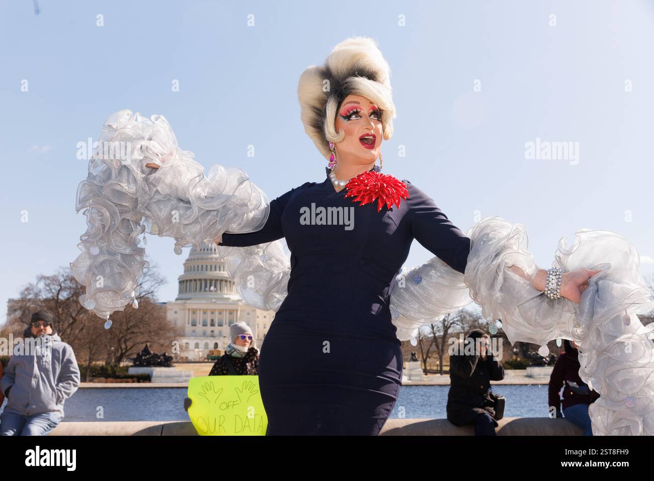 Washington, United States. 17th Feb, 2025. Drag queen Tara Hoot poses ...