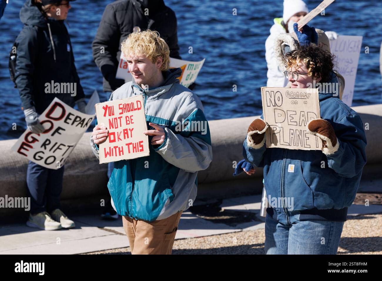 Washington, United States. 17th Feb, 2025. Protesters rally against ...