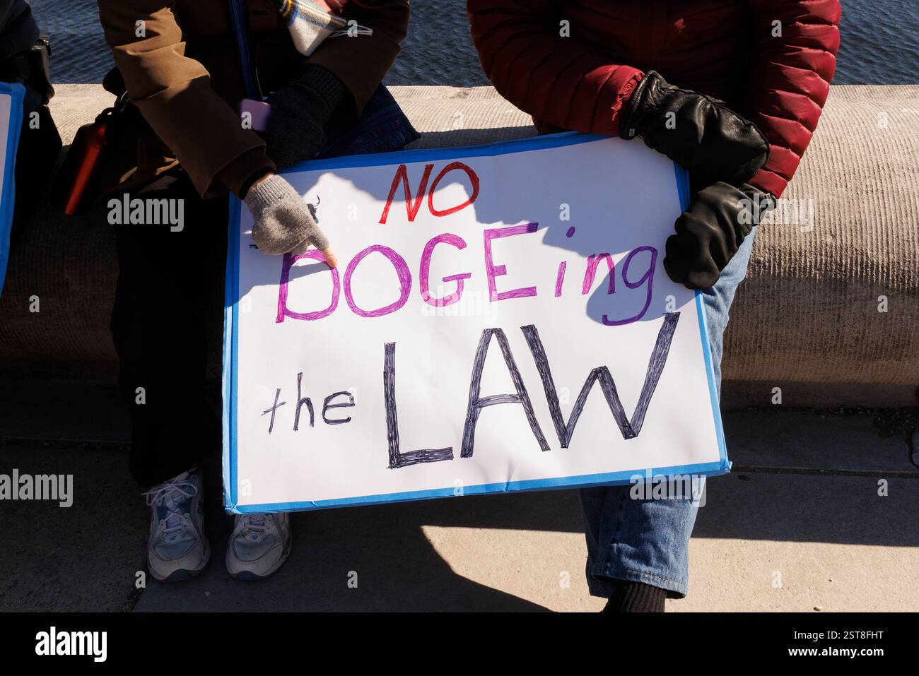Washington, United States. 17th Feb, 2025. Protesters rally against ...