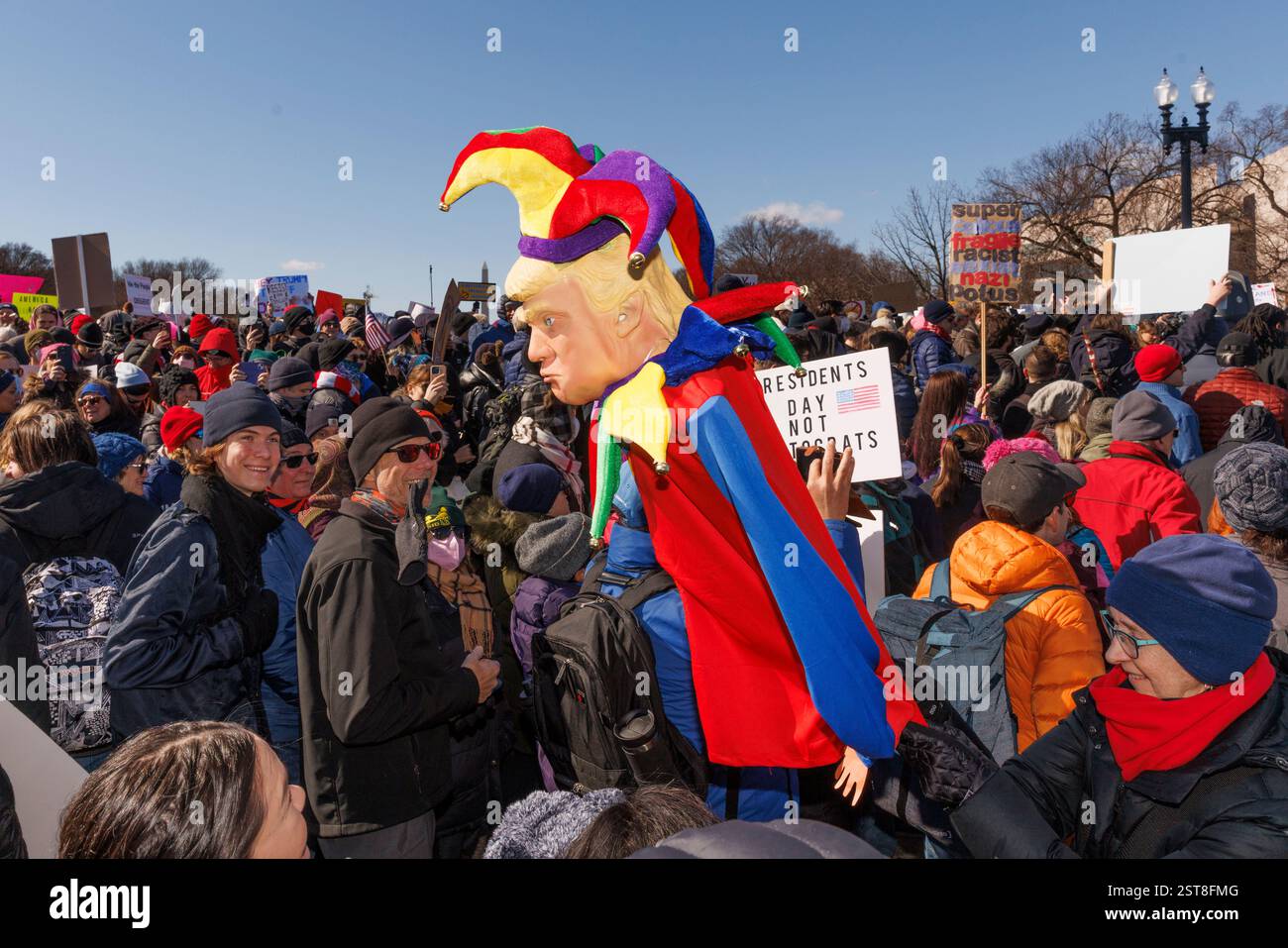 Washington, United States. 17th Feb, 2025. A effigy of Trump dressed as ...